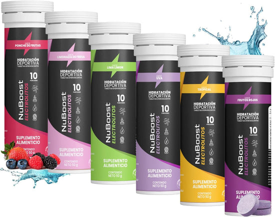 Electrolitos Pastillas Efervescentes, 6 sabores, 60 Tabletas – Alipa